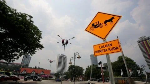 Road sign at Merdeka Square. | Stock Video | Pond5