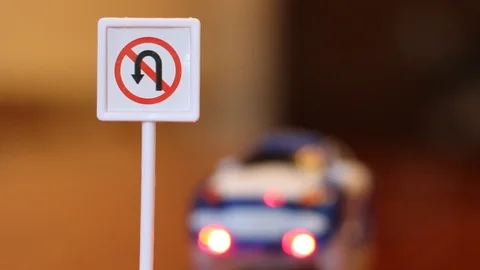 road sign prohibiting turn back with a p... | Stock Video | Pond5