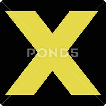 Road sign, yellow X signal sign. Vector image. Illustration #197348416