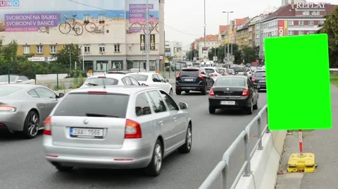 road signs - green screen - city -... | Stock Video | Pond5
