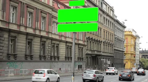 road signs - green screen - city -... | Stock Video | Pond5