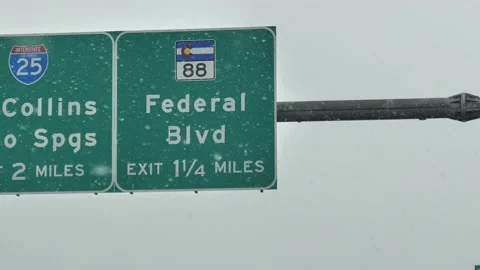 Road Signs on Highway Outside Denver on ... | Stock Video | Pond5