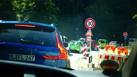 Road Signs Speed Limit One Way Road Work... | Stock Video | Pond5
