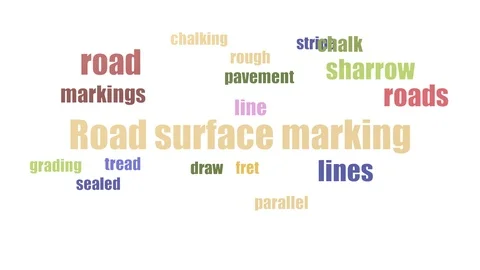 Road Surface Marking Word Cloud Animated... | Stock Video | Pond5