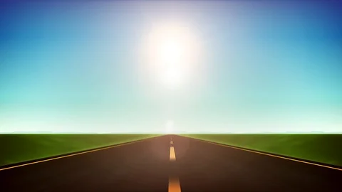 Road Trip On Shiny Sky Background Seamle... | Stock Video | Pond5