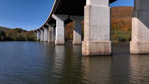 Road trip travel crossing bridge over Ti... | Stock Video | Pond5