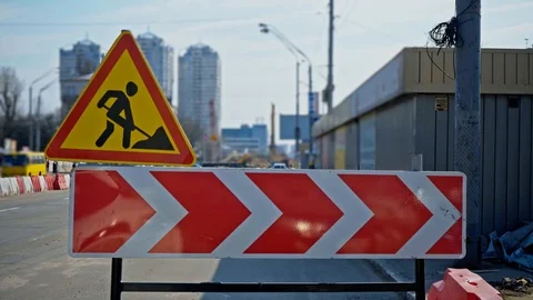 Roadblock Work Stock Footage ~ Royalty Free Stock Videos | Pond5