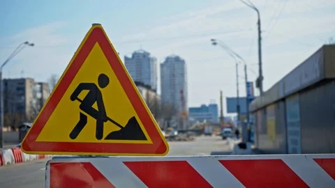 Roadblock Work Stock Footage ~ Royalty Free Stock Videos | Pond5