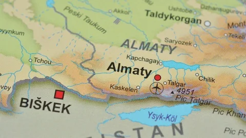 Almaty Map Stock Footage ~ Royalty Free Stock Videos | Pond5