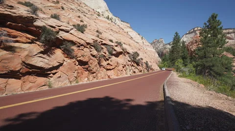 Roadside Scene in Zion National Park | Stock Video | Pond5