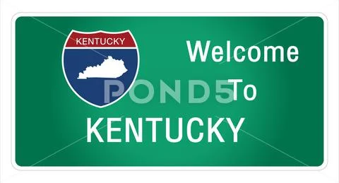 Roadway sign Welcome to Signage on the highway in american style ...