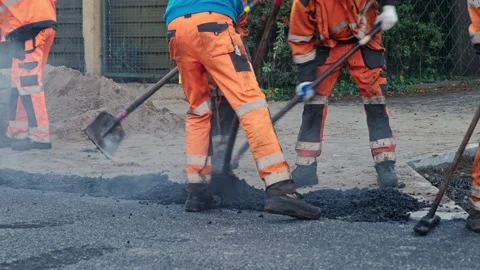 Roadworks Construction Worker Operating ... | Stock Video | Pond5