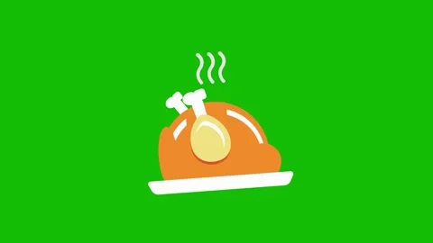 Roast chicken animation with green scree... | Stock Video | Pond5