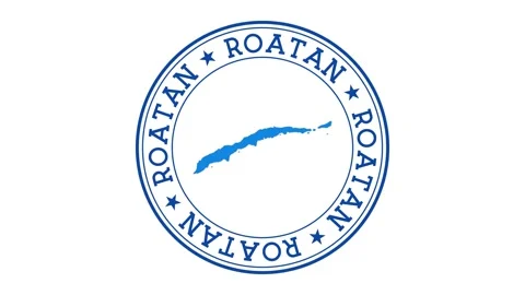 Roatan intro. Badge with the circular na... | Stock Video | Pond5