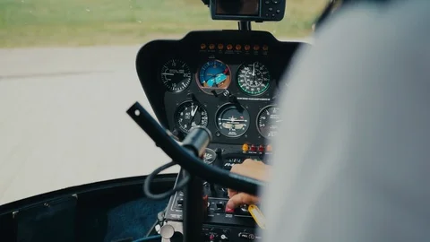 Robinson R44 instrument panel and contro... | Stock Video | Pond5