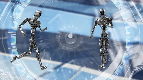 Robot android running. Realistic looped ... | Stock Video | Pond5