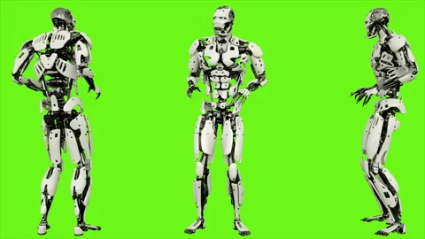 Robot android scared. Realistic looped m... | Stock Video | Pond5