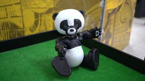 Robot animal panda. A modern robot toy a... | Stock Video | Pond5