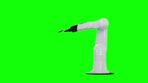 robot arm animation with green screen ba... | Stock Video | Pond5