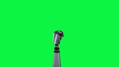 Robot arm spinning on a green background | Stock Video | Pond5