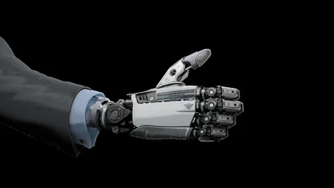 Robot Arm Thumbs Up Gesture alpha channe... | Stock Video | Pond5