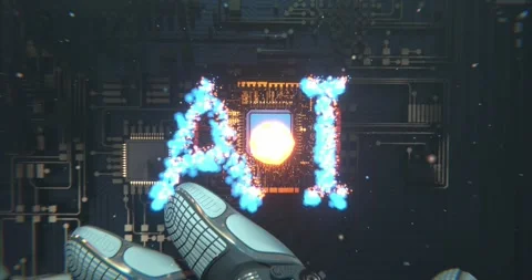 Robot assembling AI cpu chip into circui... | Stock Video | Pond5