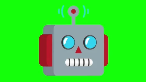 Robot emoji on green screen | Stock Video | Pond5