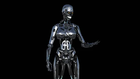 the robot examines its body, animation, ... | Stock Video | Pond5