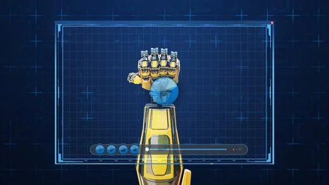 Robot hand animation front | Stock Video | Pond5