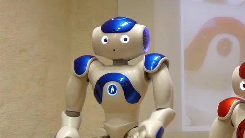 robot humanoid falling down | Stock Video | Pond5