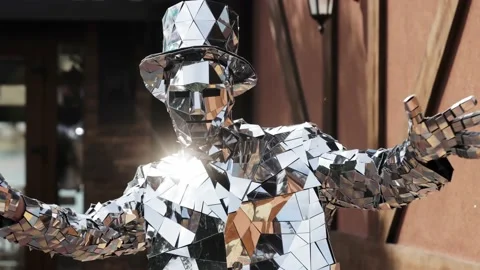 Robot man entertainer, animator is danci... | Stock Video | Pond5