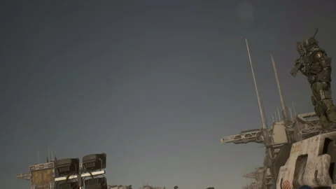 Robot mother ship appears in sci-fi tech... | Stock Video | Pond5