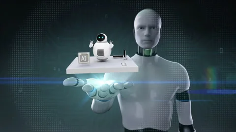 Robot palms, Robots and CPU chips on a s... | Stock Video | Pond5