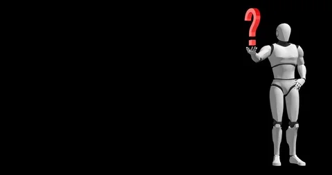 robot with question mark artificial inte... | Stock Video | Pond5
