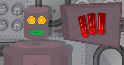 Robot Saying Exclamation mark with Speec... | Stock Video | Pond5