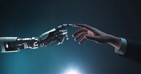 Robot turning human into cyborg | Stock Video | Pond5