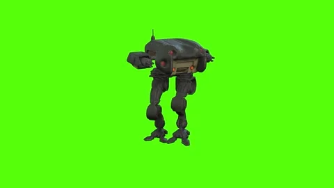 Robot Walk backward Left Green Screen An... | Stock Video | Pond5
