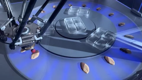 Robotic Arm Automated Sorting of Food Pr... | Stock Video | Pond5