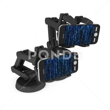 Robotic arm with binary code 3d: Graphic #100759589