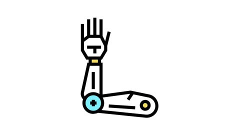 robotic arm color icon animation | Stock Video | Pond5