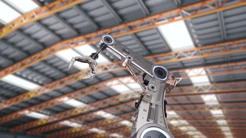 robotic arm in factory | Stock Video | Pond5