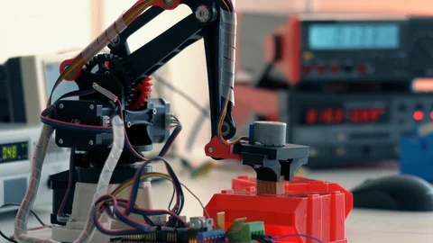 Robotic arm moving, concept design of au... | Stock Video | Pond5
