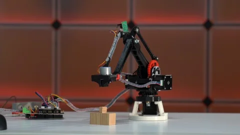 Robotic arm moving, concept design of au... | Stock Video | Pond5