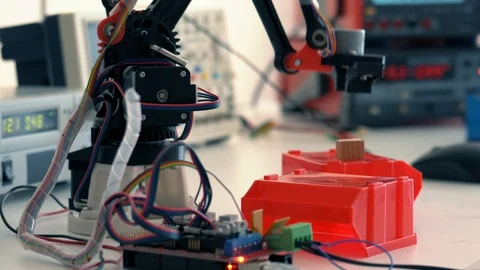 Robotic arm moving, concept design of au... | Stock Video | Pond5