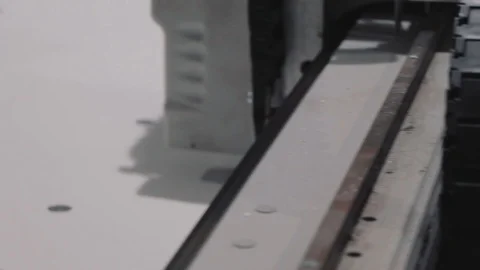 A robotic arm, moving while processing a... | Stock Video | Pond5