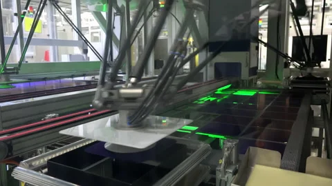 Robotic Arm Puts Solar Cells On The Conv... | Stock Video | Pond5