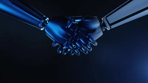 Robotic arm shaking hands | Stock Video | Pond5