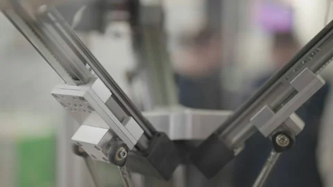 Robotic arm sliders moving for precision... | Stock Video | Pond5