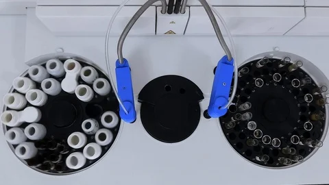 Robotic automatic analyzer of biochemist... | Stock Video | Pond5
