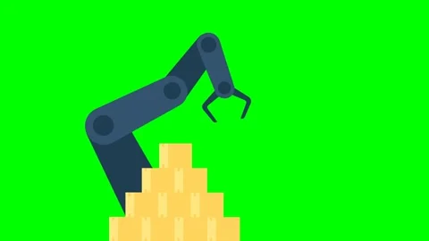 Robotic hand isolated on green screen. A... | Stock Video | Pond5